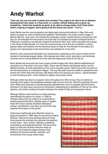 Traditional Fine Artist Factsheets - Art & Design - Research PT 2 ...