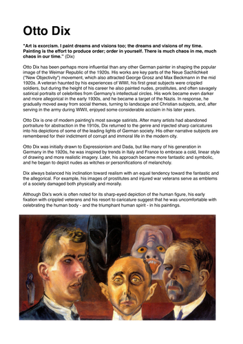 Traditional Fine Artist Factsheets - Art & Design - Research PT 2 ...