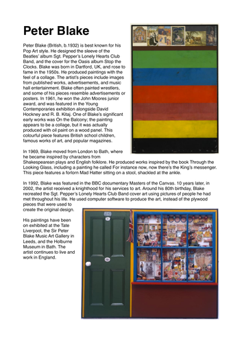 Traditional Fine Artist Factsheets - Art & Design - Research PT 2 ...