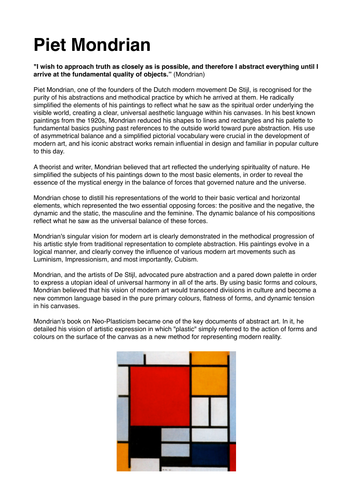 Traditional Fine Artist Factsheets - Art & Design - Research PT 2 ...