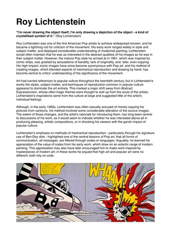 Traditional Fine Artist Factsheets - Art & Design - Research PT 2 ...