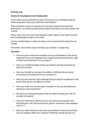 Devising - Coursework [AQA] | Teaching Resources