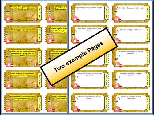 Entrance and Exit Tickets | Teaching Resources