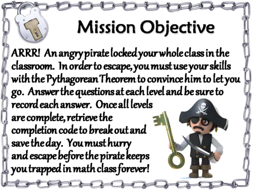 Pythagorean Theorem Activity: Pirate Themed Escape Room Geometry ... Pythagorean Theorem Activity: Pirate Themed Escape Room Geometry ...