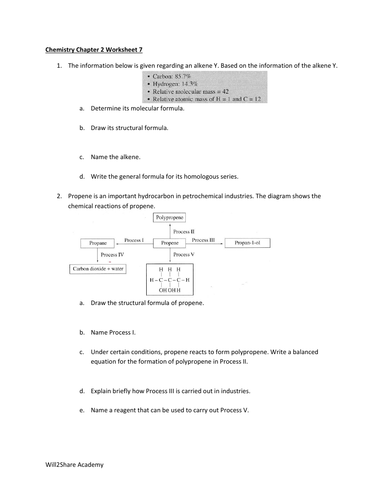 Homologous Series (Alkene, Alcohol, Carboxylic Acids & Esters ...