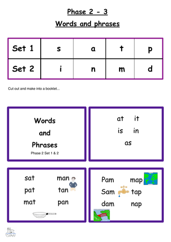 Phase 2 and 3 Words, Phrases and Sentence Booklets. | Teaching Resources