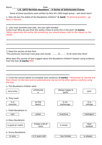 Year 6 Reading Paper Questions Written in SATs style with mark ...