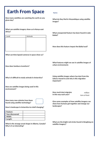 Earth from Space Documentary | Teaching Resources