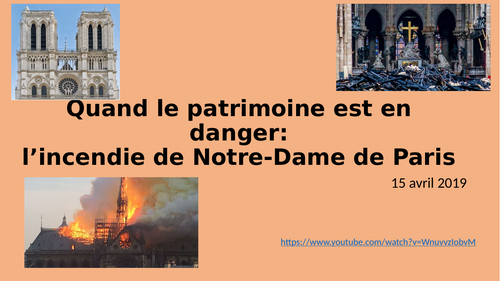 L'incendie de Notre Dame de Paris - reading, superlative, speaking card ...