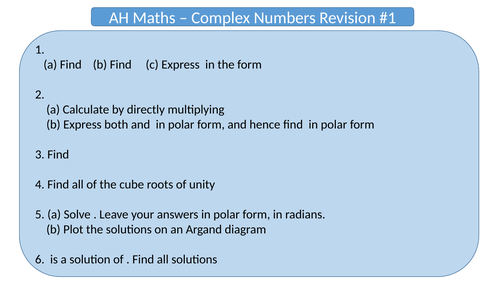 Advanced Higher Maths revision material | Teaching Resources