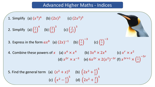 Advanced Higher Maths revision material | Teaching Resources
