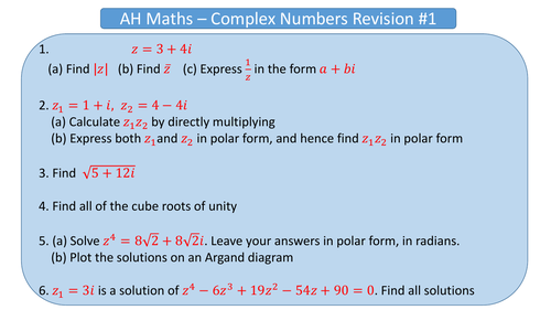Advanced Higher Maths revision material | Teaching Resources
