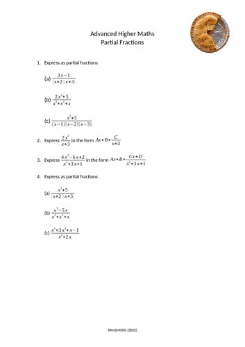 Advanced Higher Maths revision material | Teaching Resources