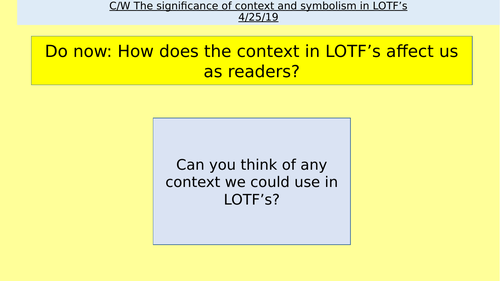 LOTF's full SOW | Teaching Resources