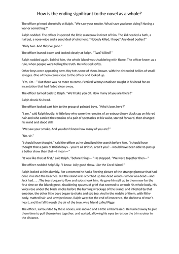 LOTF's full SOW | Teaching Resources