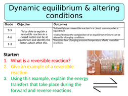 NEW AQA GCSE (2016) Chemistry - Dynamic Equilibrium & Altering ...