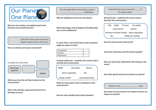 Our Planet - One Planet Documentary | Teaching Resources