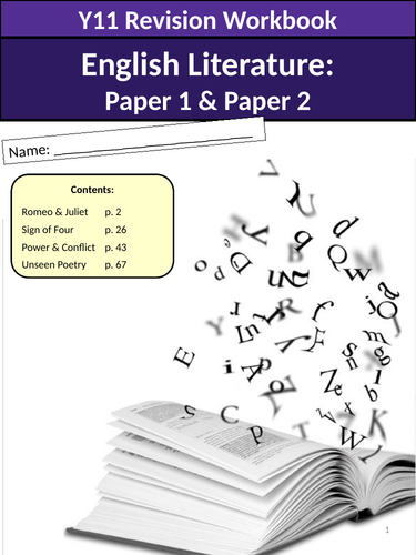 AQA English Literature Revision Workbook | Teaching Resources