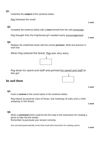 Y6 KS2 Grammar GPS SPaG Paper (Half - 25 questions) Punctuation ...