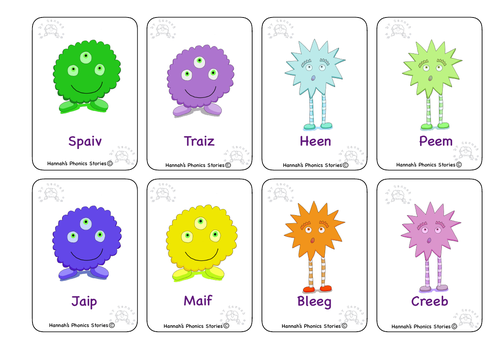 Hannah’s Phonics Stories; Alien Card Game, Phase 3 | Teaching Resources