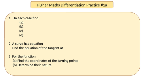 Higher Maths mixed revision | Teaching Resources