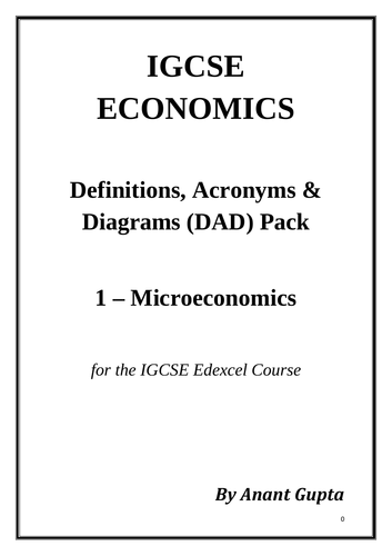 Economics (Micro) IGCSE Edexcel Revision | Teaching Resources