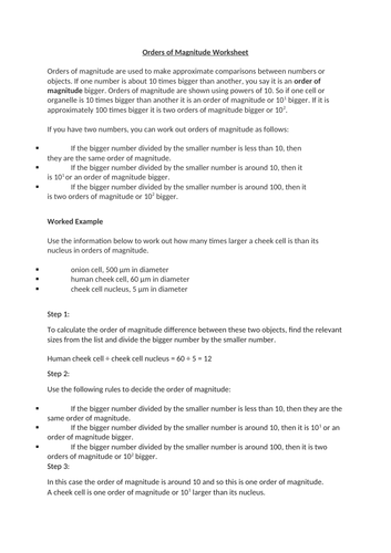 9-1 AQA GCSE Biology - U1 L1 Animal & Plant Cells and Orders of ...