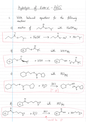 Hydrolysis of esters | Teaching Resources