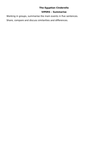 The Egyptian Cinderella VIPERS questions KS2 | Teaching Resources