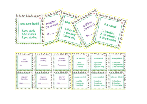 French er verbs 54 task cards | Teaching Resources