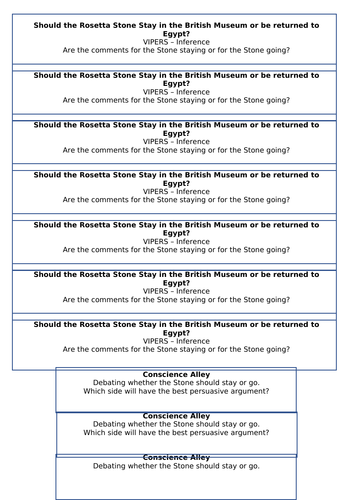 Ancient Egypt - Conscience Alley Activity for The Rosetta Stone KS2 ...