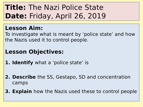 Weimar and Nazi Germany GCSE Edexcel (9-1) Lessons | Teaching Resources