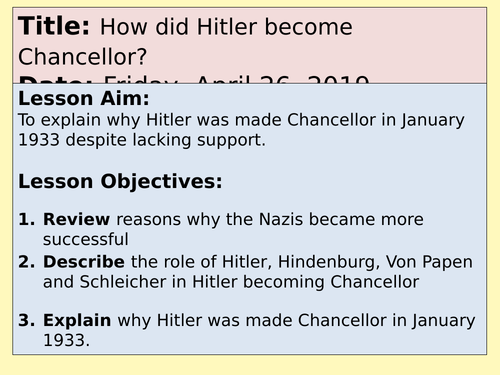 Weimar and Nazi Germany GCSE Edexcel (9-1) Lessons | Teaching Resources