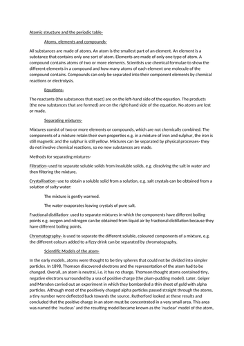 Chemistry paper 1 | Teaching Resources