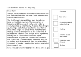 KS2 differentiated writing a diary entry WAGOLL editable with features ...
