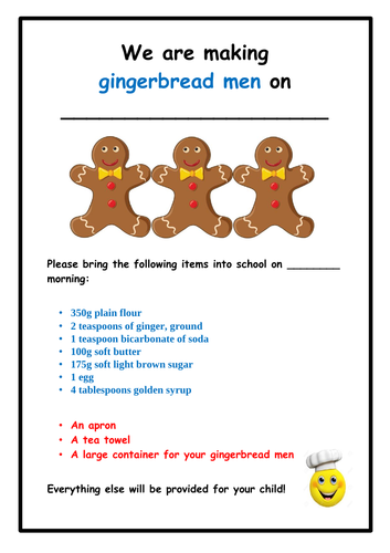 Food Technology: Gingerbread Men | Teaching Resources