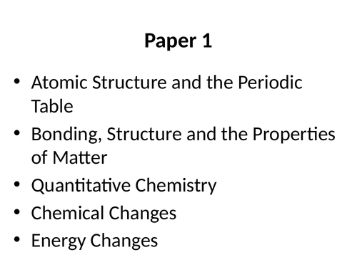 AQA GCSE Chemistry Paper 1 and Paper 2 Revision Notes | Teaching Resources
