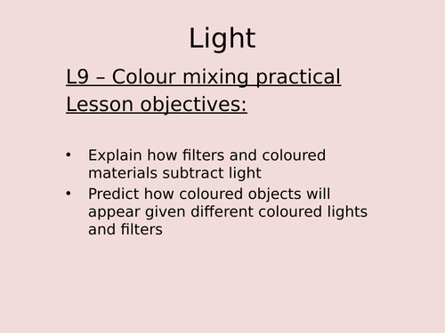 P1.3 Light- Activate scheme of work | Teaching Resources