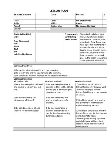 Film Music SOW, Lesson plans, Resources | Teaching Resources