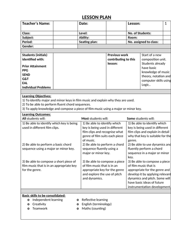 Film Music SOW, Lesson plans, Resources | Teaching Resources