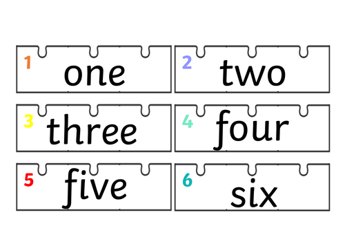 Counting to 10 numbers in Words jigsaws | Teaching Resources