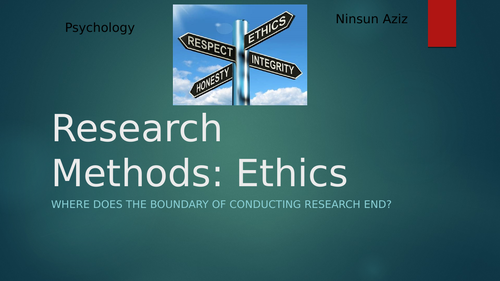 Psychology Research Methods: Ethics | Teaching Resources