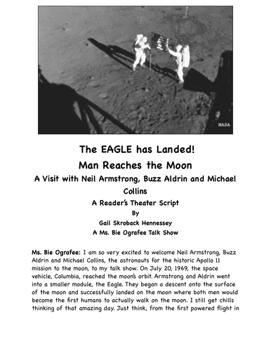Moon Landing: Man Walks on the Moon! A Reader's Theater Script ...