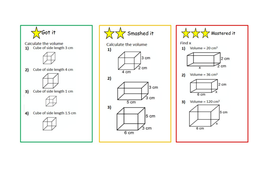 Volume of Cuboids Differentiated Questions Worksheet | Teaching Resources