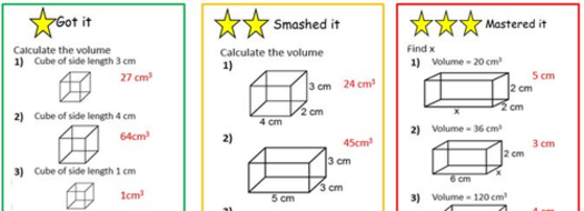 Volume of Cuboids Differentiated Questions Worksheet | Teaching Resources