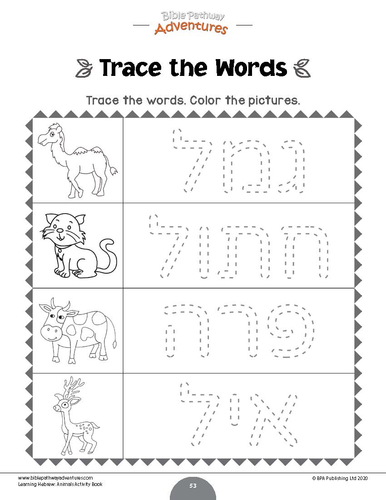 Learning Hebrew: Animals Activity Book | Teaching Resources