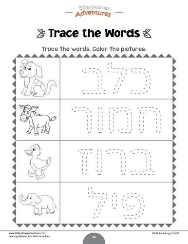 Learning Hebrew: Animals Activity Book | Teaching Resources