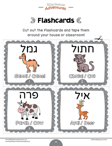 Learning Hebrew: Animals Activity Book | Teaching Resources