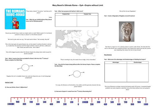 Mary Beard's Ultimate Rome: Empire Without Limit - Ep 4 -Worksheet to ...