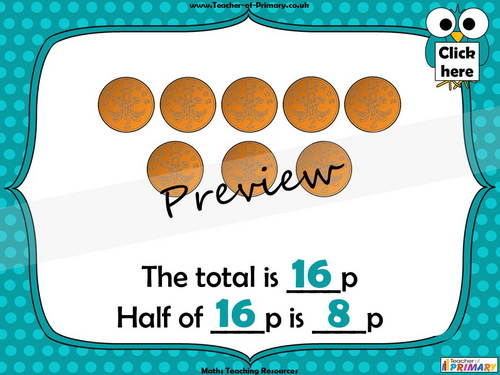 Finding Half of a Quantity - Year 1 | Teaching Resources